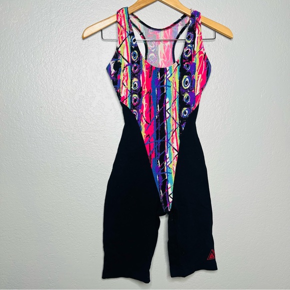 Vintage | One Pieces | Vintage 8s Colorful Workout Leotard Bodysuit Sz ...